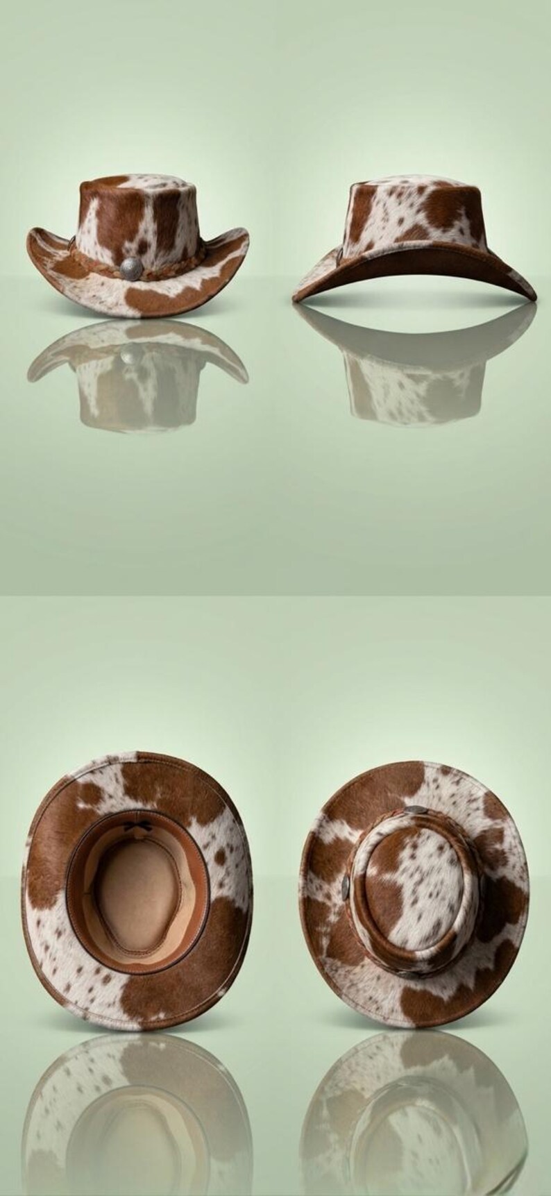 Handmade Spotted Cowhide Western Top Hat | Steampunk Victorian Festival ...