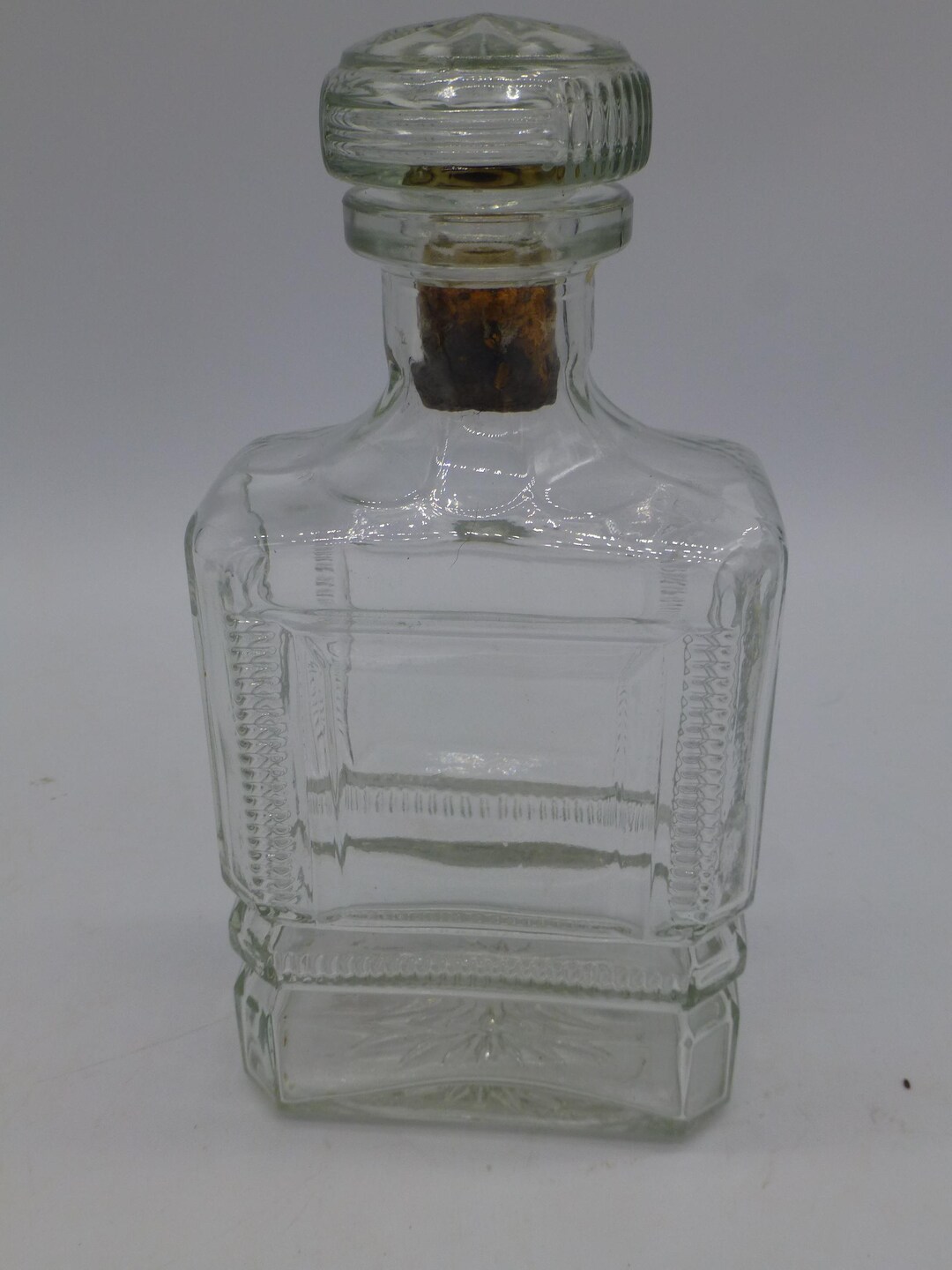 Vintage Canadian Whiskey Glass Liquor Bottle W/original Glass/cork ...