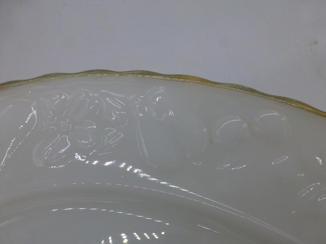 Vintage Anchor Hocking 2390 Milk Glass Thanksgiving Turkey 15.5 Platter ...