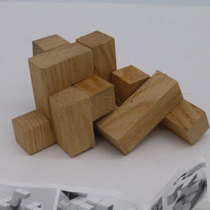 Vintage Wooden Block Puzzle Handmade - Etsy