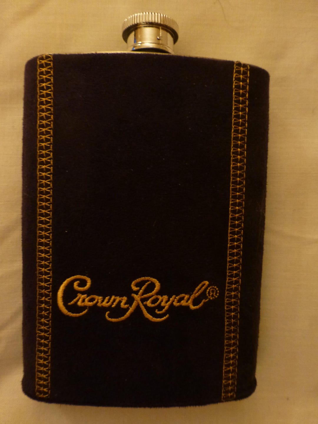 Vintage Crown Royal Flask W/purple Cloth/suede Removable Cover NEW - Etsy
