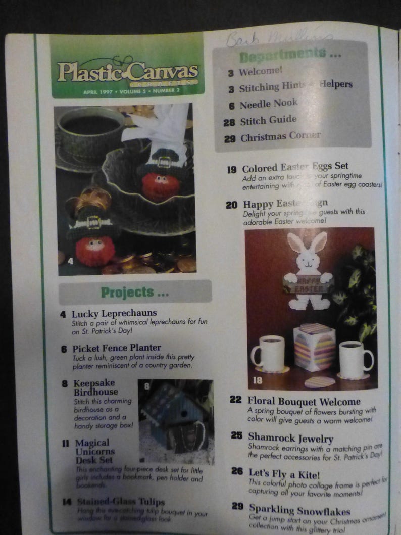 Plastic Canvas Crafts Magazine April 1997 Spring /easter, Frame ...