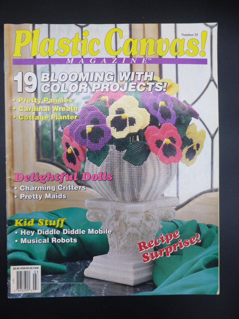 Plastic Canvas! Magazine Vol 1 #25 Mar/apr 1993 19 Projects Pansies ...