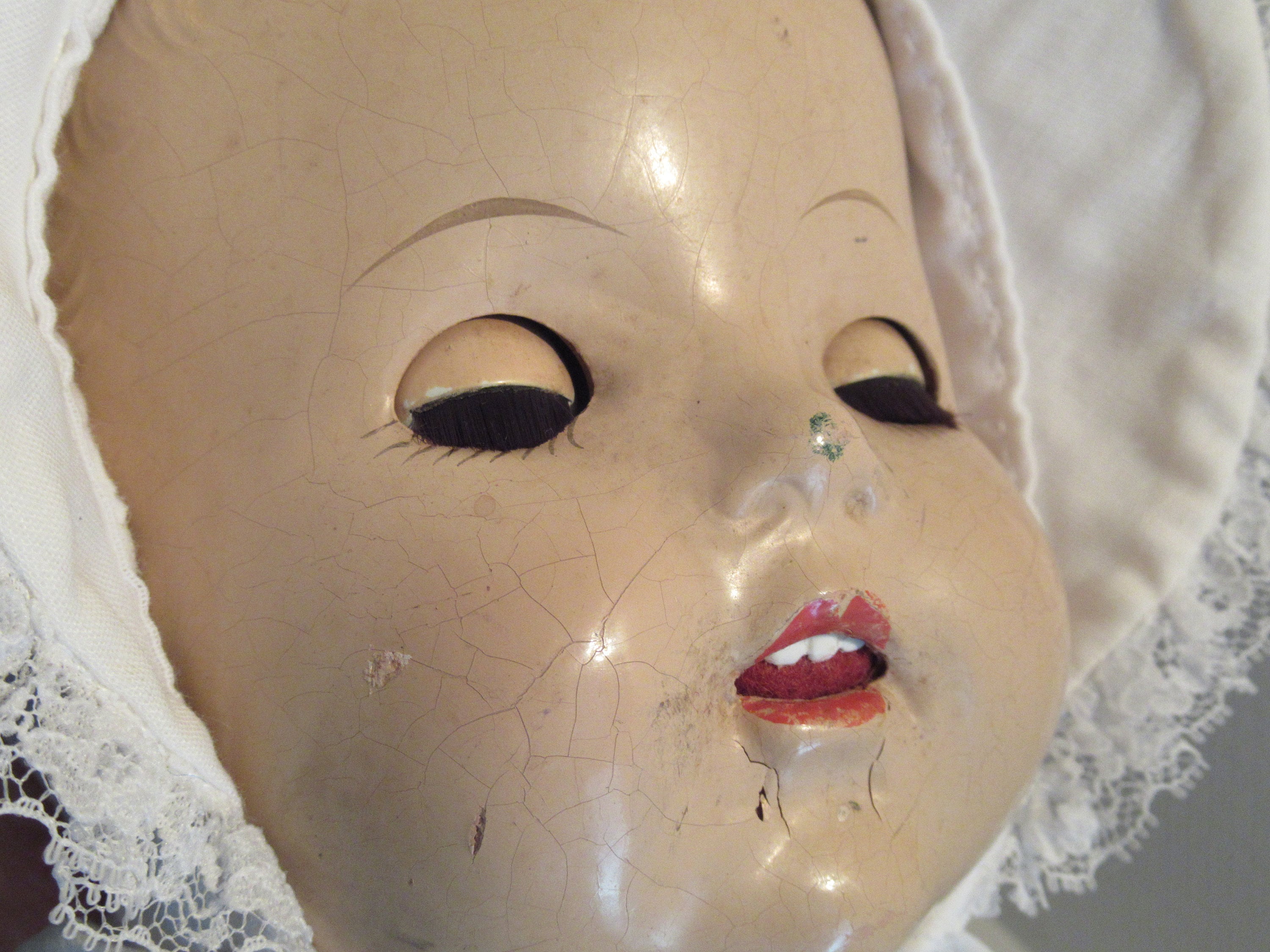 Antique Early 1920's 22" Composite Baby Doll Open Mouth 3 Teeth Sleep ...