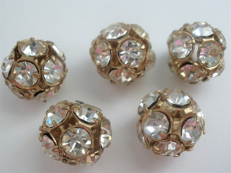 Vintage Rhinestone Buttons Beads 5 Pieces 1950's Mid Century - Etsy