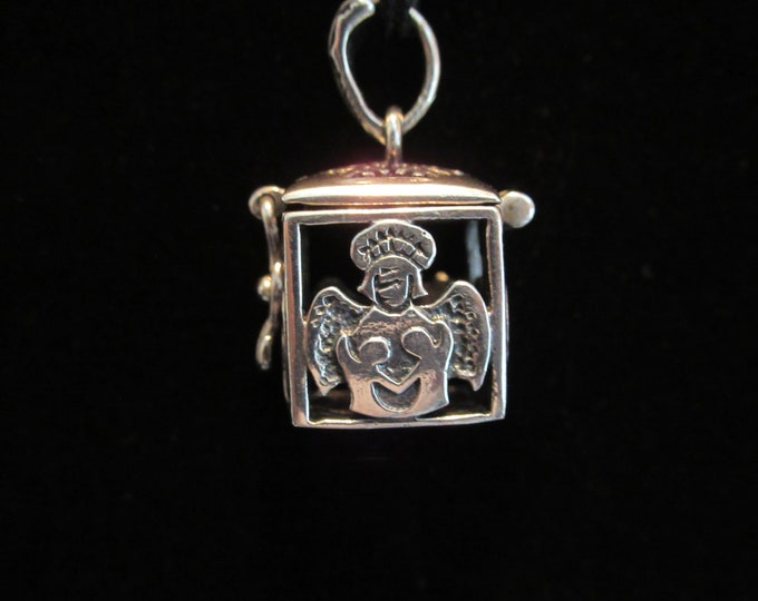 Sterling 925 Silver Angel Prayer Box Hinged Pendant Charm - Etsy