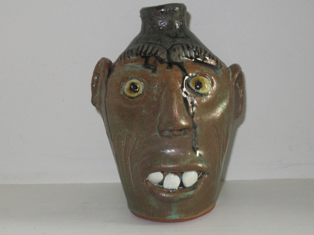 Vintage Billy Joe Craven Ugly Face Jug NE GA Craven Family Folk Art ...