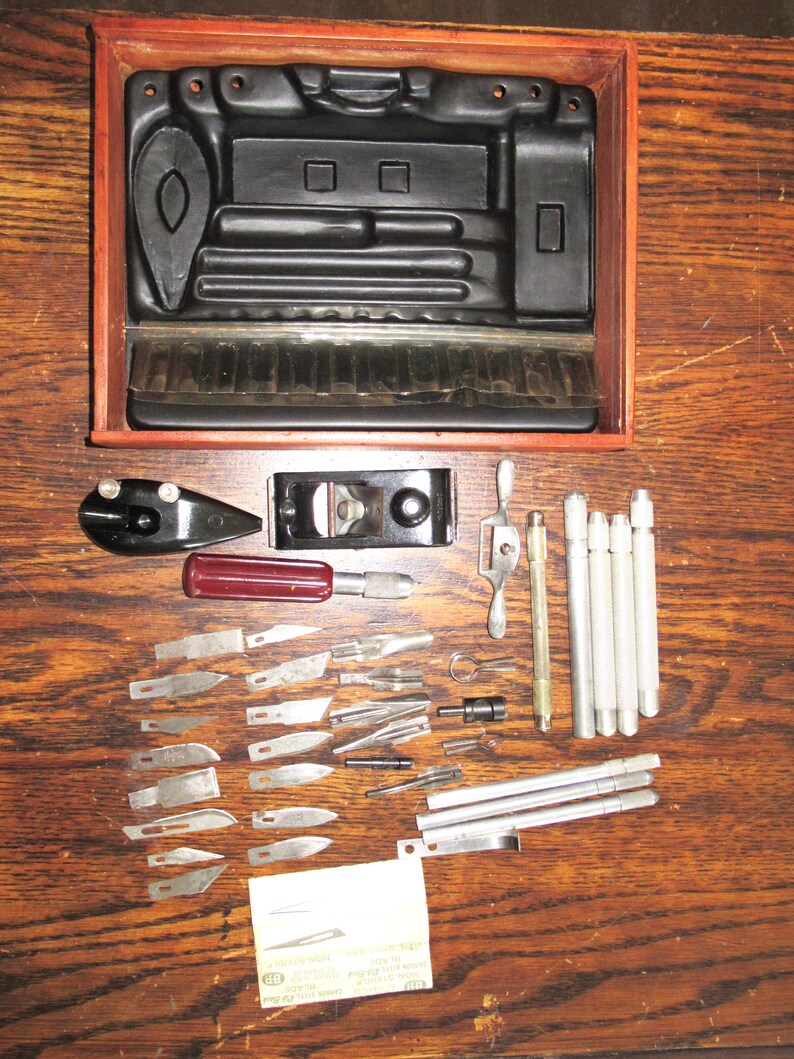 Vintage 42 Pcs X-acto Bakelite Wood Working Planing Carving Crafting ...