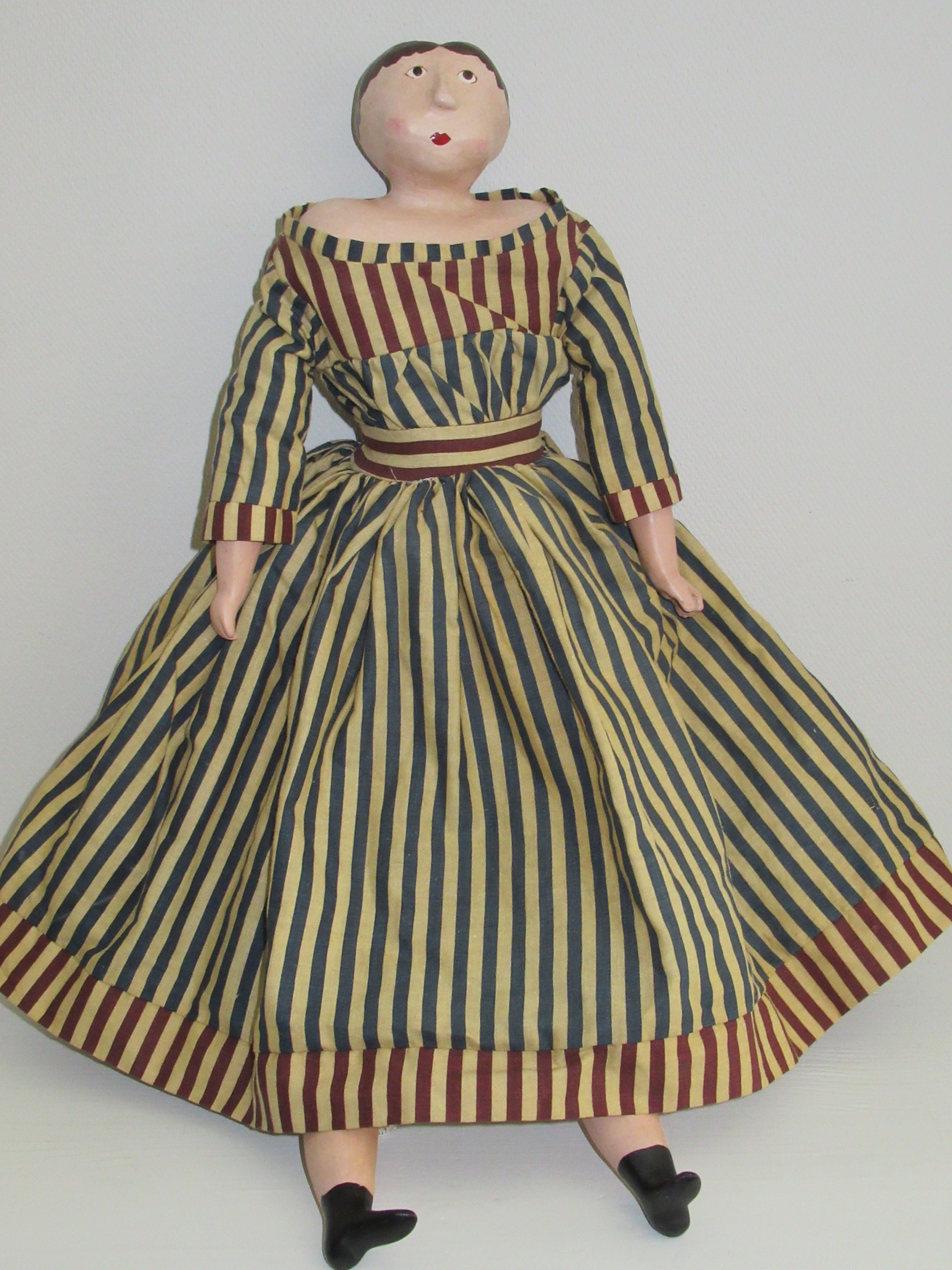 Vintage Folk Art Mache 20-inch Doll by Sharon Andrews Country Primitive ...