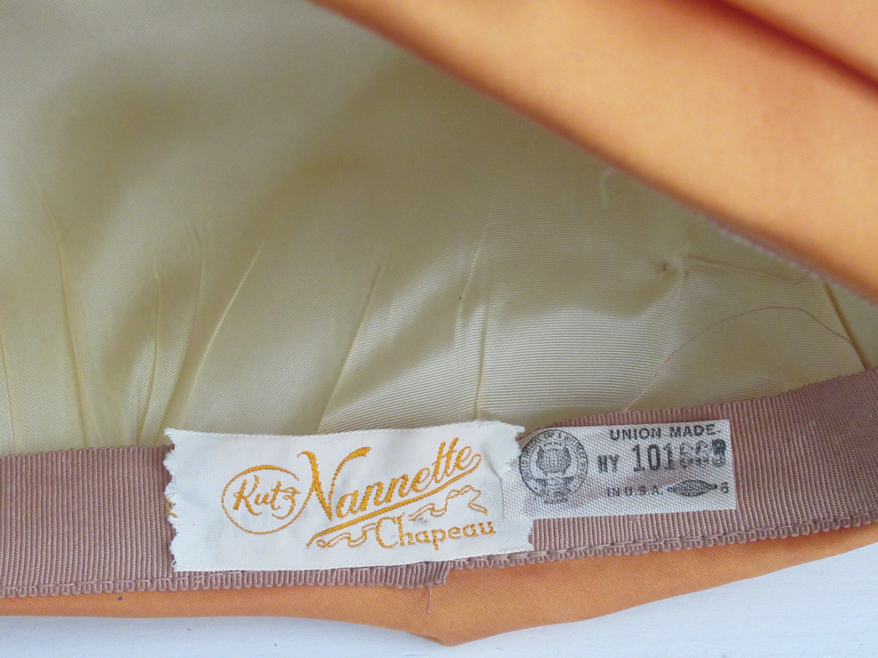 Vintage Turbin Hat Designer Kutz Nannette Chapeau Champagne Pumpkin ...