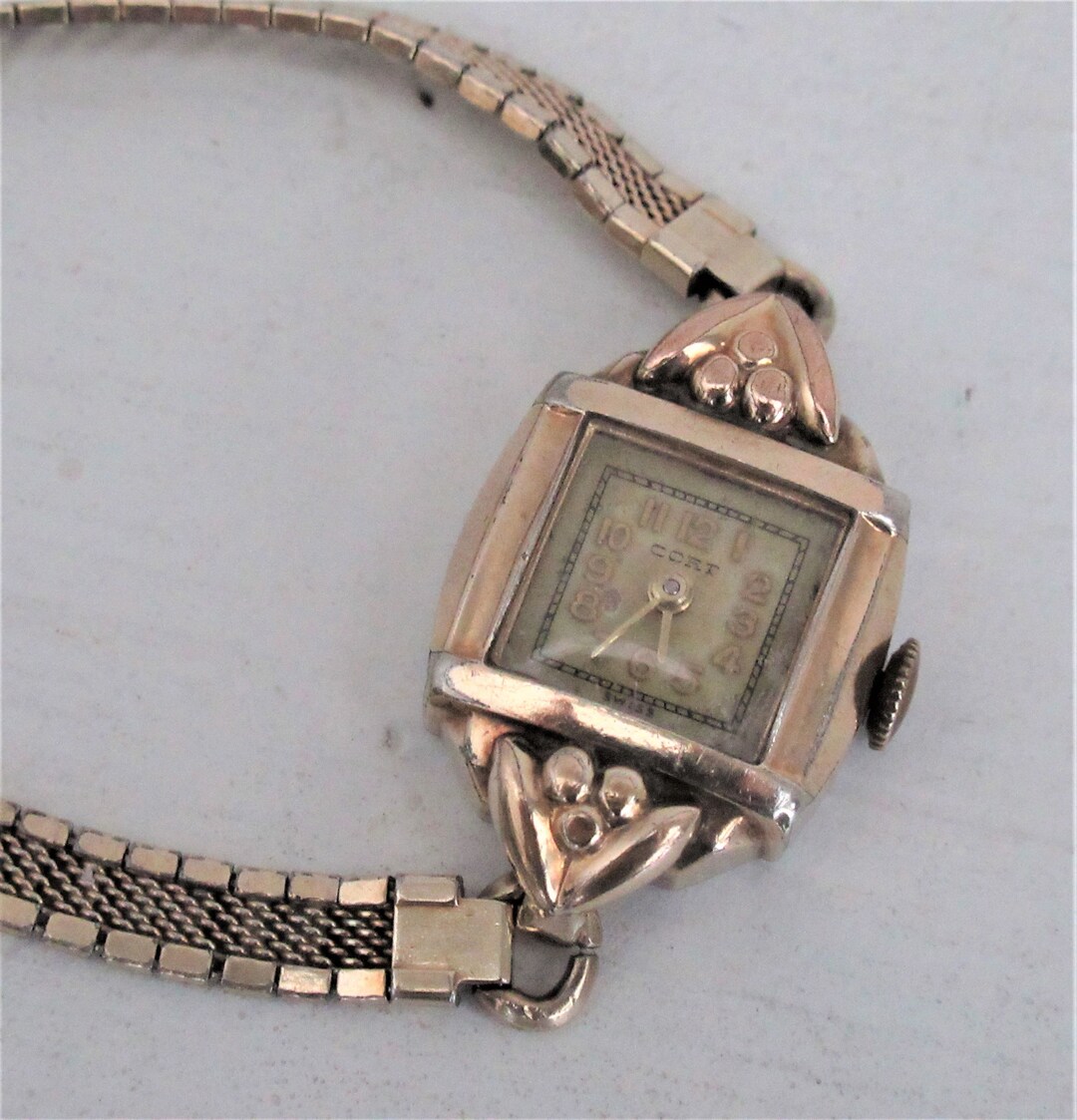 Vintage 1940-50's CORT 7 Jewel Swiss Ladies Wristwatch 10k GF Gold ...