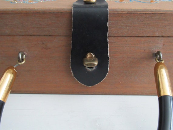 1960's K-Wes Butterfly Wood Box Purse Hippy Boho Gli… - Gem