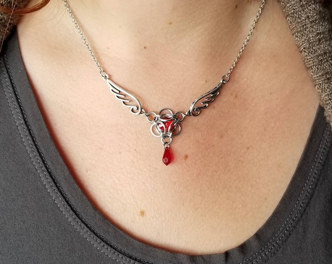 Wings of Fire Necklace Chainmaille Necklace Angel Wing - Etsy