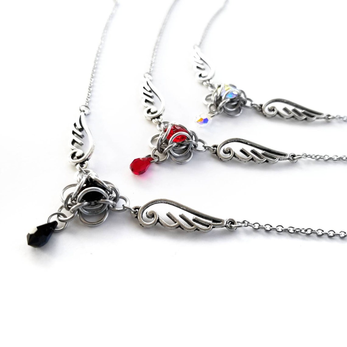 Wings of Fire Necklace Chainmaille Necklace Angel Wing Necklace ...