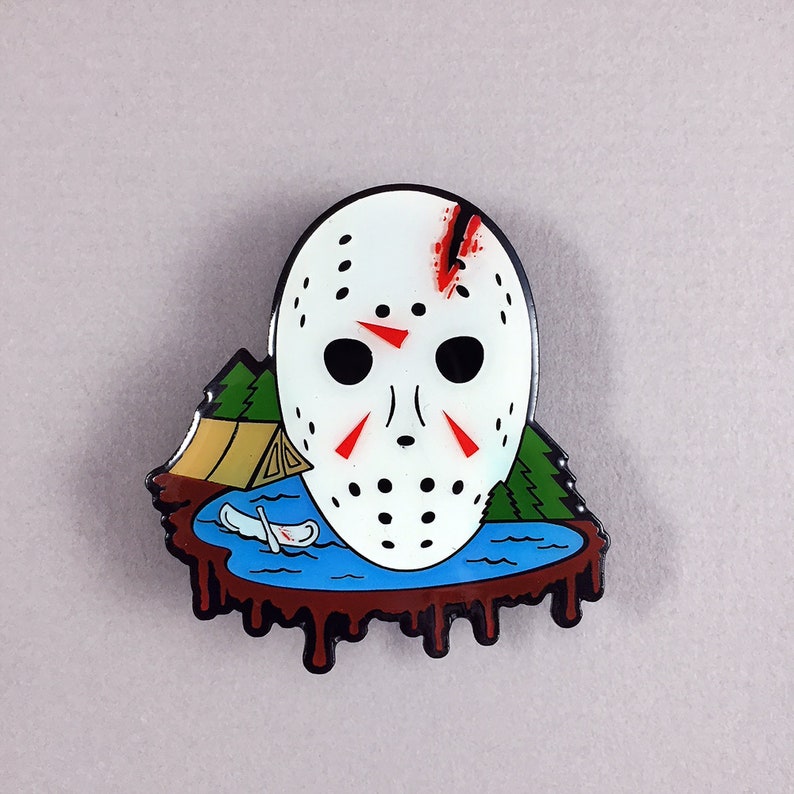 Jason Voorhees Enamel Pin | Friday the 13th Horror Pin | Classic & NES ...