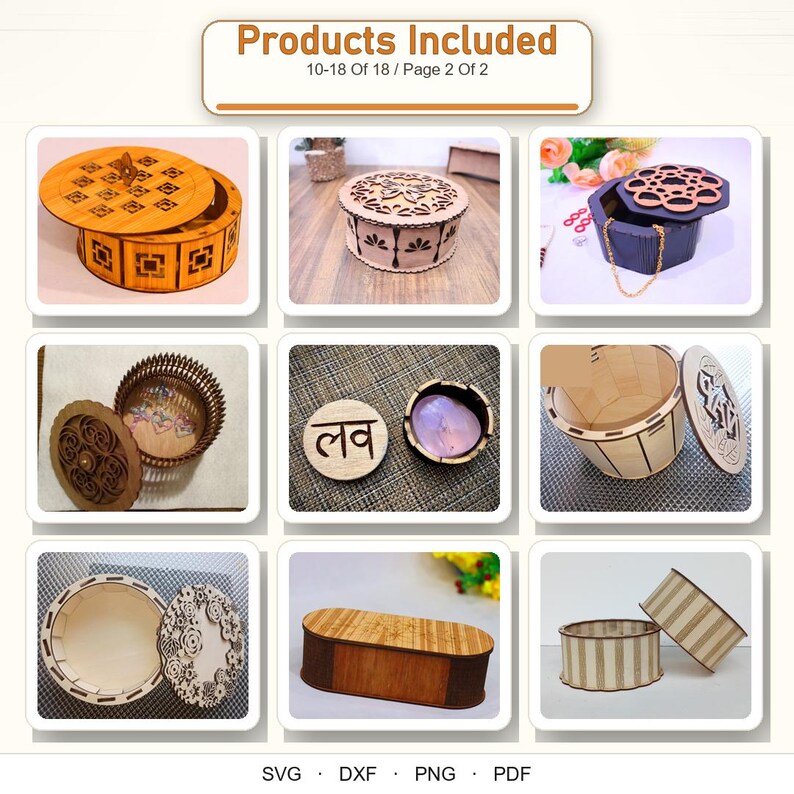 Round Wooden Box Laser Cut Files Bundle | SVG DXF CNC Glowforge ...