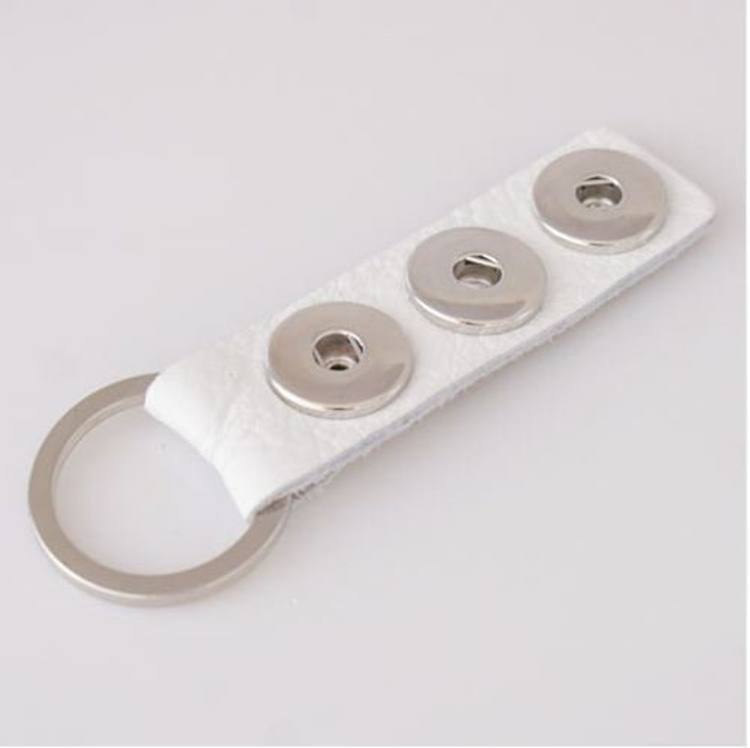 Leather Triple Snap Key Ring for Snap Charm Buttons - Etsy