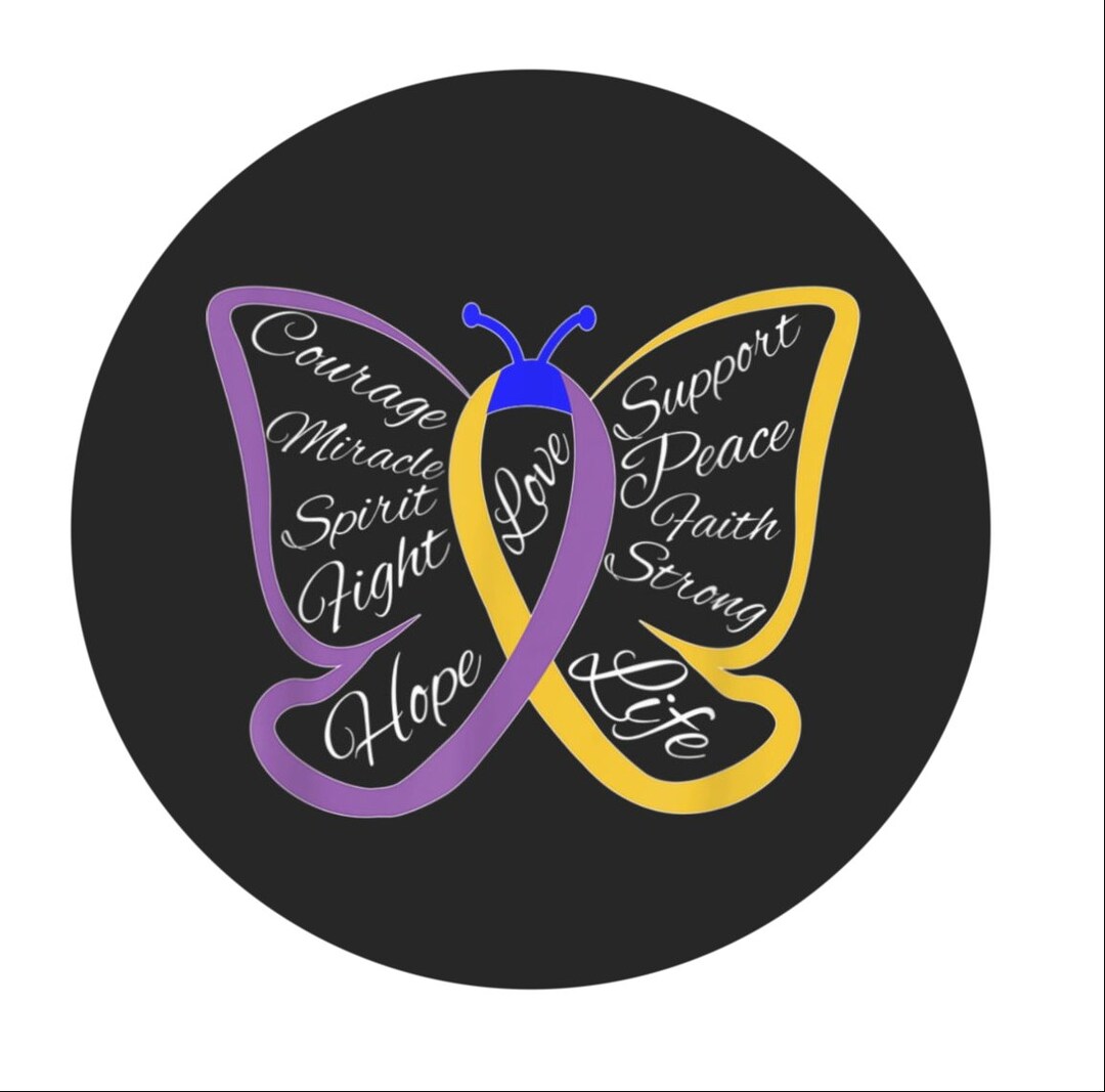 Multi-colored Bladder Cancer Inspiration Butterfly Snap 20mm for Snap ...