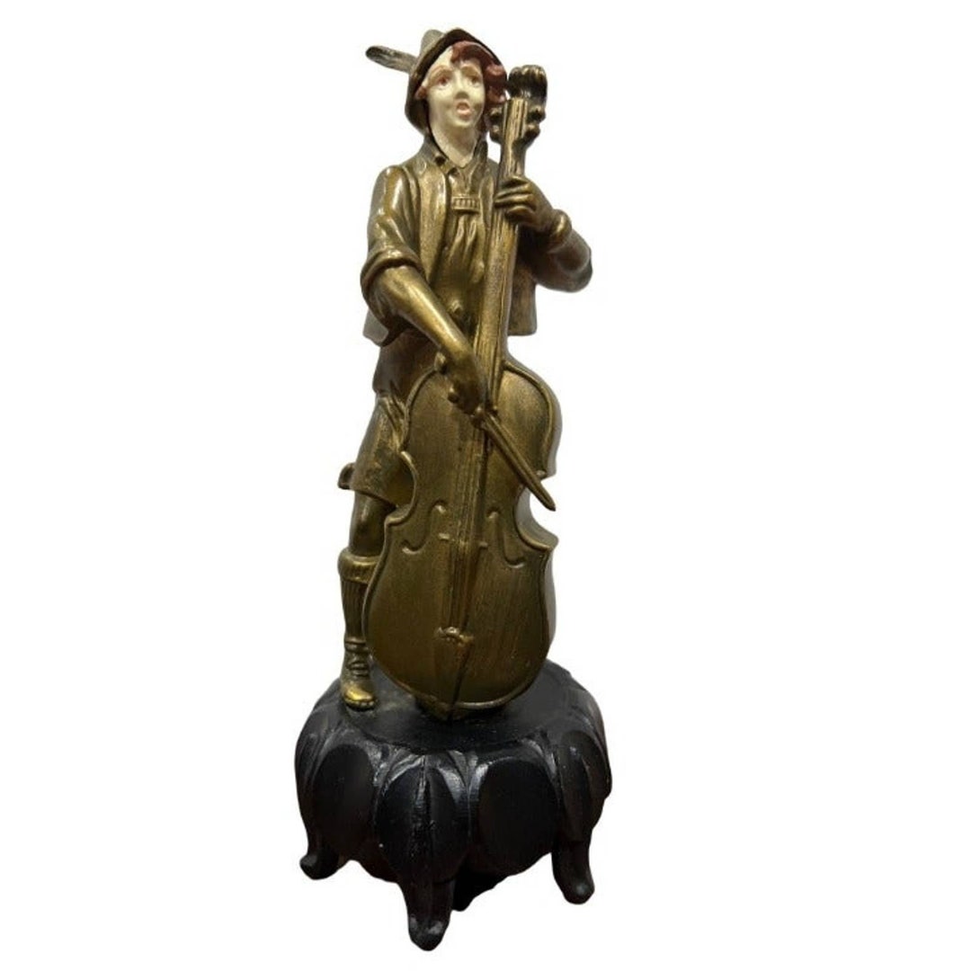 Vintage JB Hirsch Dav Art Ny Spelter Bronze Boy Playing Cello - Etsy