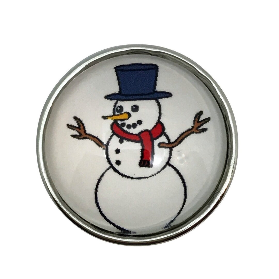 Snowman Christmas Snap Charm 20mm - Etsy