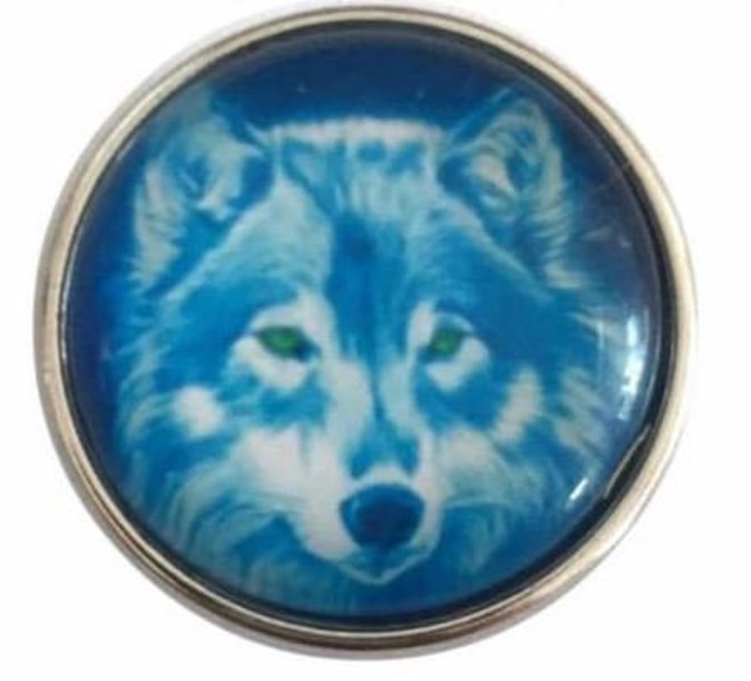 Blue Wolf Snap Charm 20mm - Etsy
