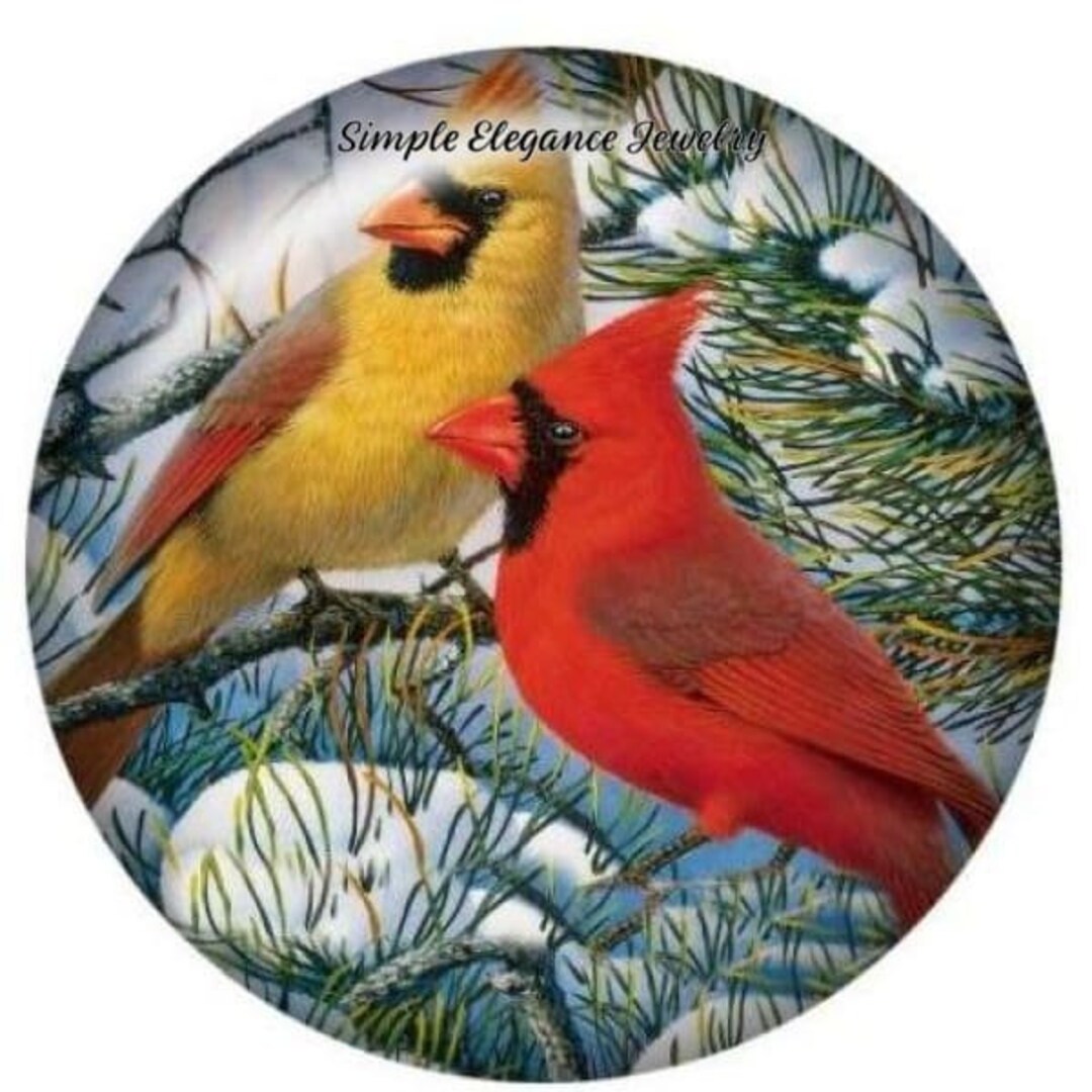 Cardinal Couple Snap Charm 20mm - Etsy