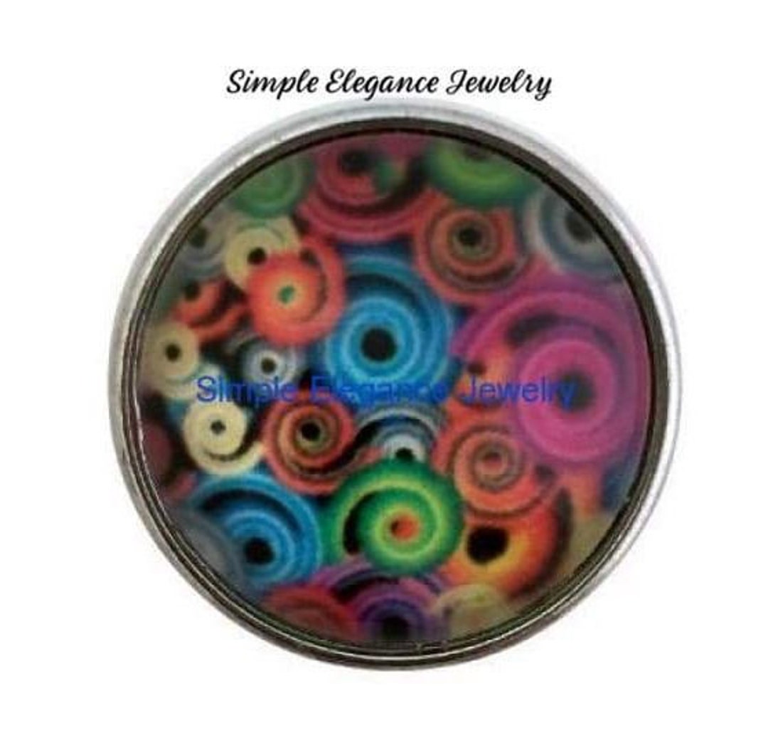 Colorful Circle Snap Charm 20mm - Etsy