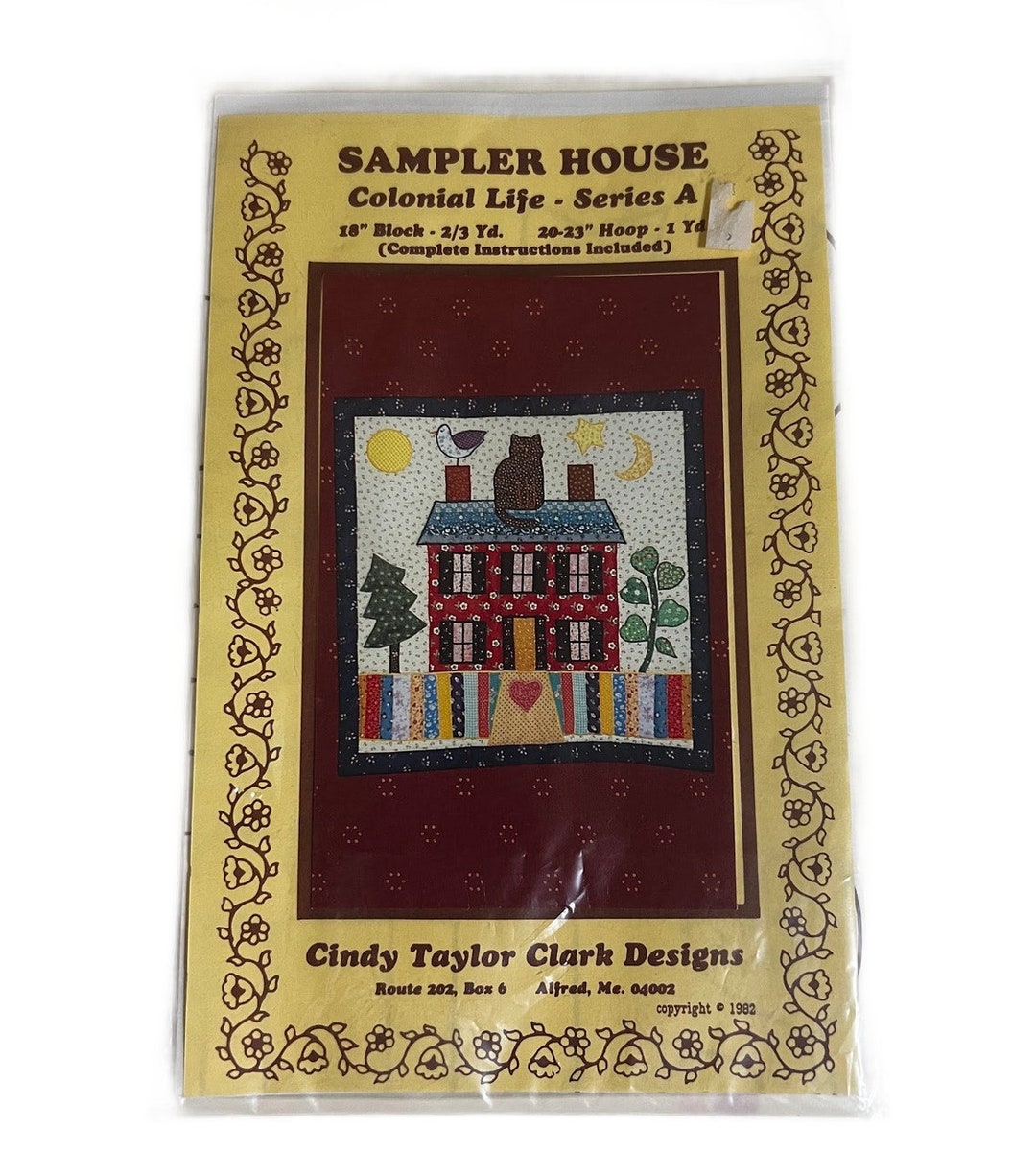 NWT Cindy Taylor Clark Designs Sampler House Wall Hanging Cat House ...
