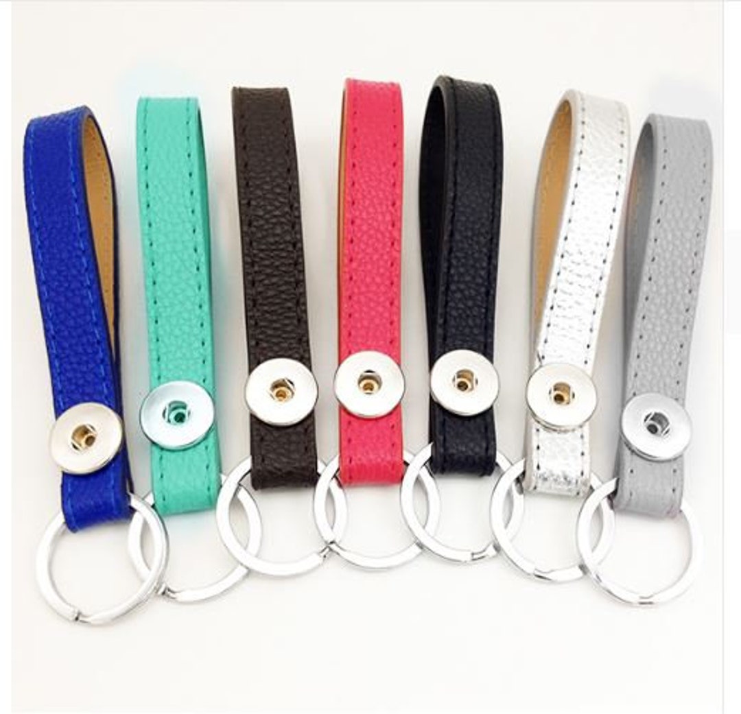 Leather Snap Key Chain Hand Fob Single Snap 20mm for Snap Charm Jewelry ...