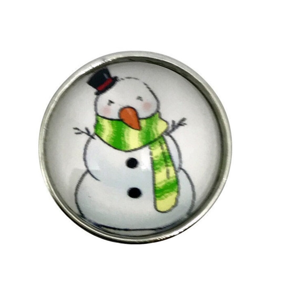Snowman Christmas Snap Charm 20mm - Etsy