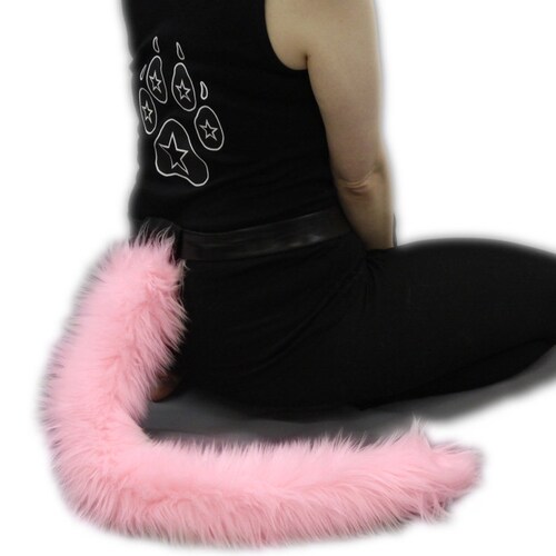 PAWSTAR Furry Cat Tail Kitty Belt Loop Clip Pin on Adult - Etsy