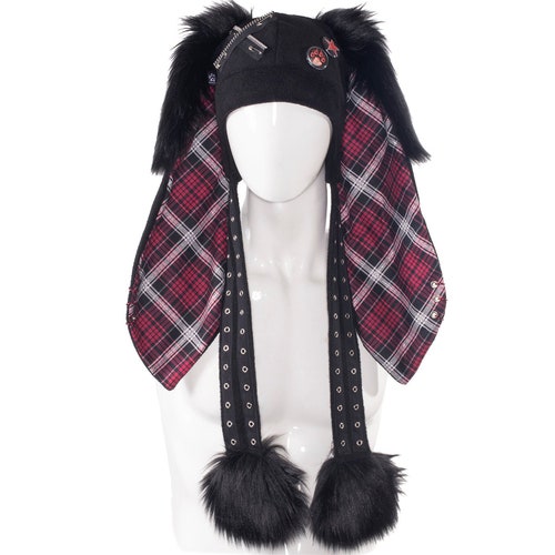 Pawstar Pin Punx MEGA Puffet Bunny Hat Furry Fleece Goth - Etsy