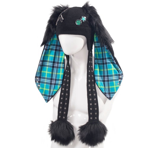 Pawstar Pin Punx MEGA Puffet Bunny Hat Furry Fleece Goth - Etsy