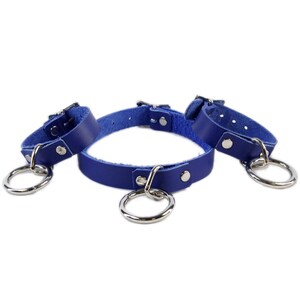 Pawstar O-ring Collar & Cuff Combo Real Top Grain Latigo Leather Unisex ...