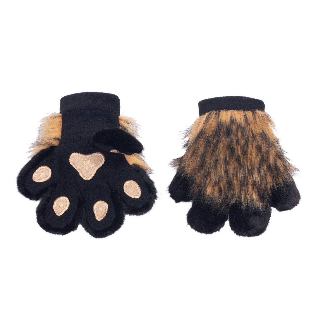Pawstar Pawmitts Hand Paw Gloves Wild Wolf Realistic Faux - Etsy