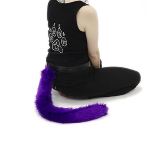 PAWSTAR Furry Cat Tail Kitty Belt Loop Clip Pin on Adult - Etsy