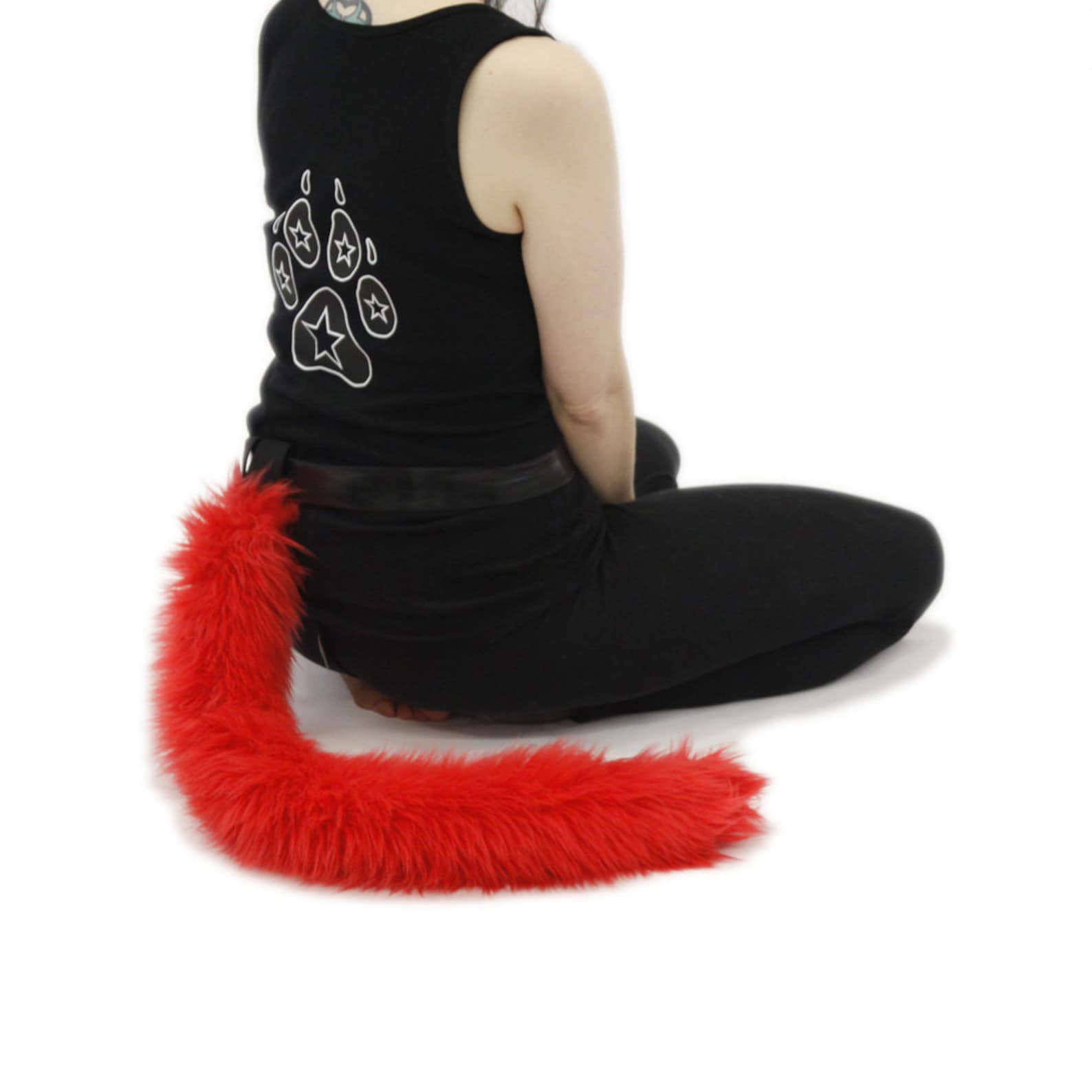 PAWSTAR Furry Cat Tail Kitty Belt Loop Clip Pin on Adult - Etsy