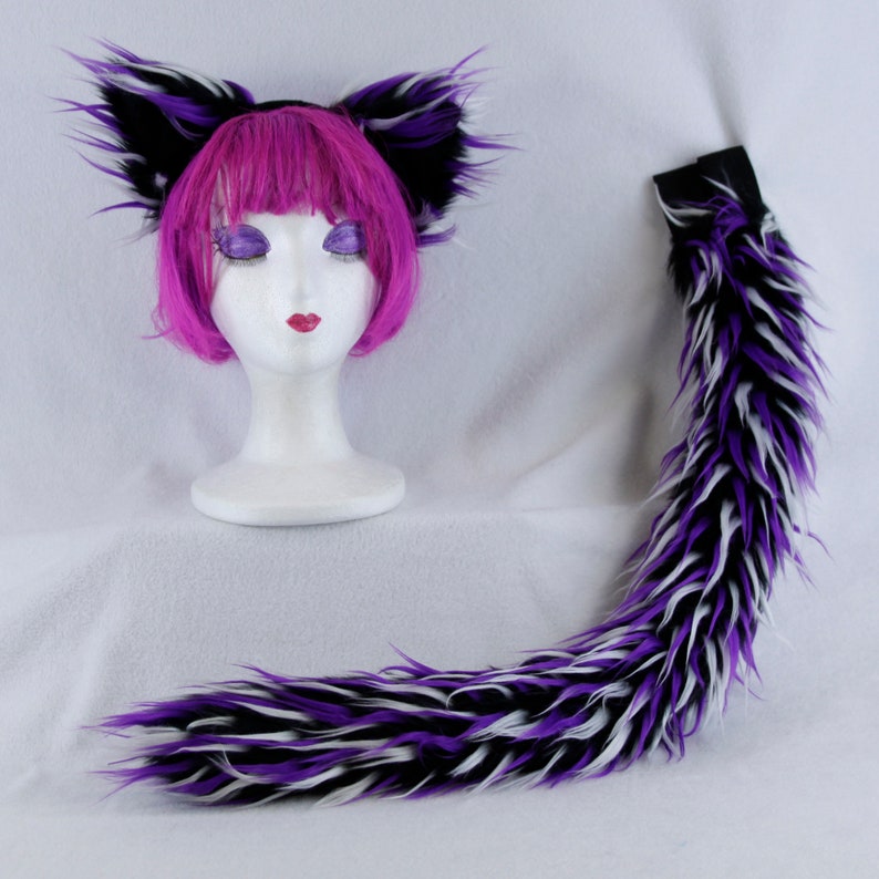 Pawstar Party Furz Fluffy Mew Ear and Tail Set furry rave | Etsy