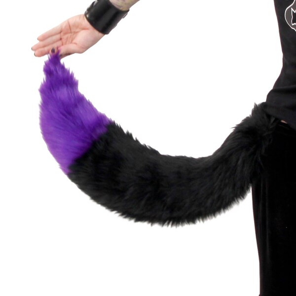 Black Red Furry Tail - Etsy