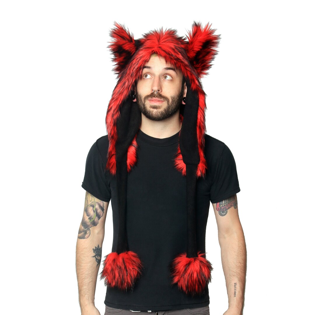 Pawstar Wild Fur Puffet Hood Perfect for a Partial Fursuit, Halloween ...