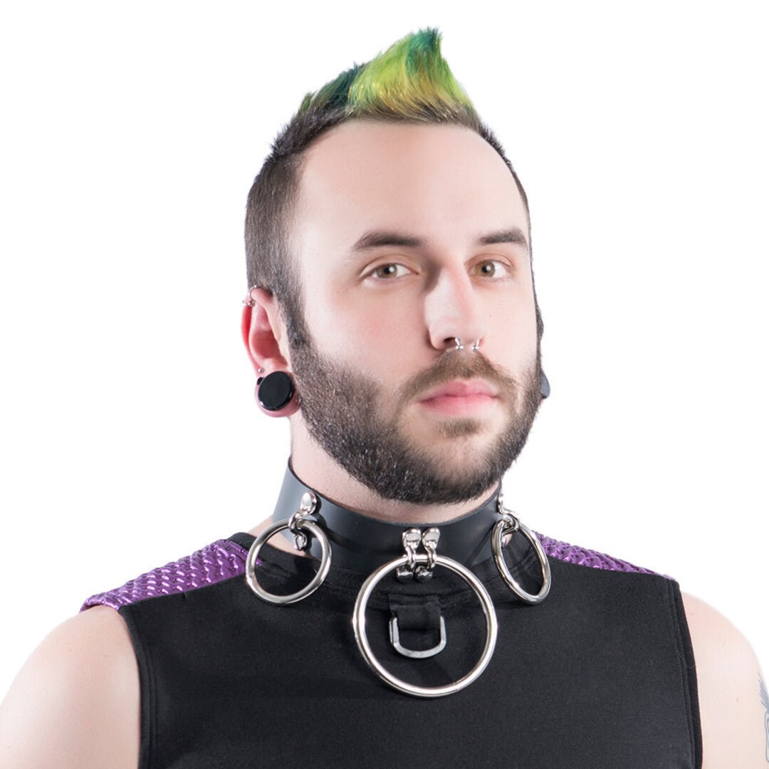 Uber Tri-ring Collar dsfusion by Pawstar Handmade Cyberpunk Cybergoth ...