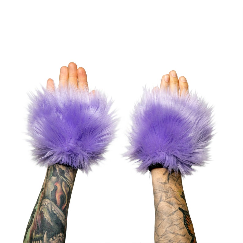 Pawstar Fluffy Wrist CUFFS Furry Hand Glove Warmers Fluffies - Etsy