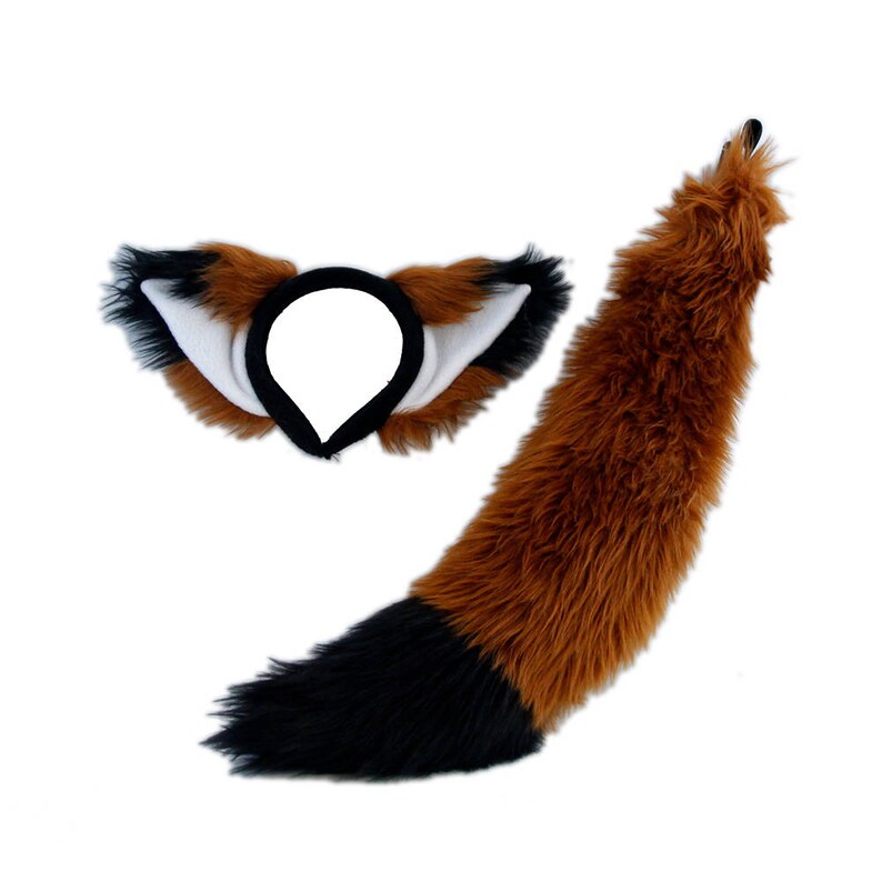 Pawstar Rust Fox Yip Ear & Mini Tail Set choose your theme | Etsy