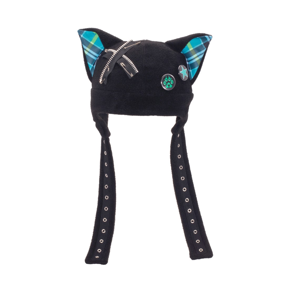 Pawstar Pin Punx KITTY Hat Extra Warm Furry Goth Punk Scene Cat Beanie ...