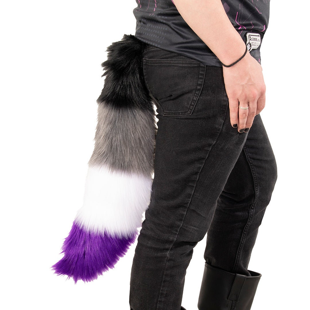 Pawstar Pride Flag Canine Tail LGBTQIA Cosplay Costume Partial Fursuit ...