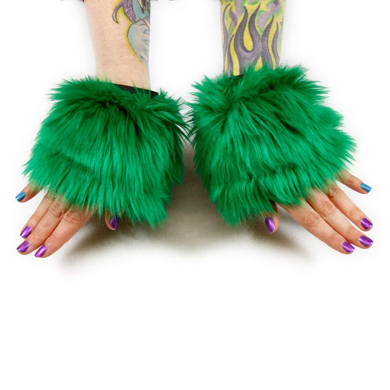 Pawstar Fluffy Wrist CUFFS Furry Hand Glove Warmers Fluffies - Etsy