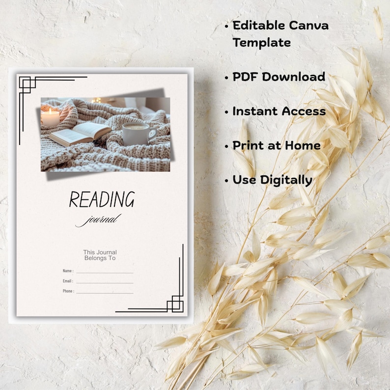 Editable Reading Journal Canva Template - Etsy UK