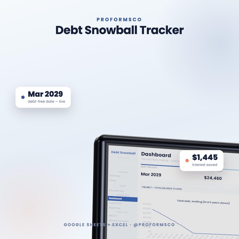 Debt Snowball Tracker, Snowball Avalanche Payoff Spreadsheet (google ...