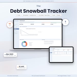 Debt Snowball Tracker, Snowball Avalanche Payoff Spreadsheet (google ...
