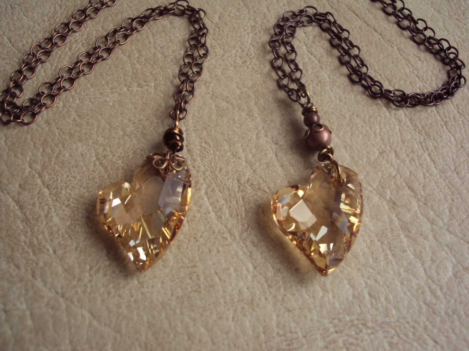 Crystal Heart Necklace.heart Necklace. Swarovski Heart.valentine ...